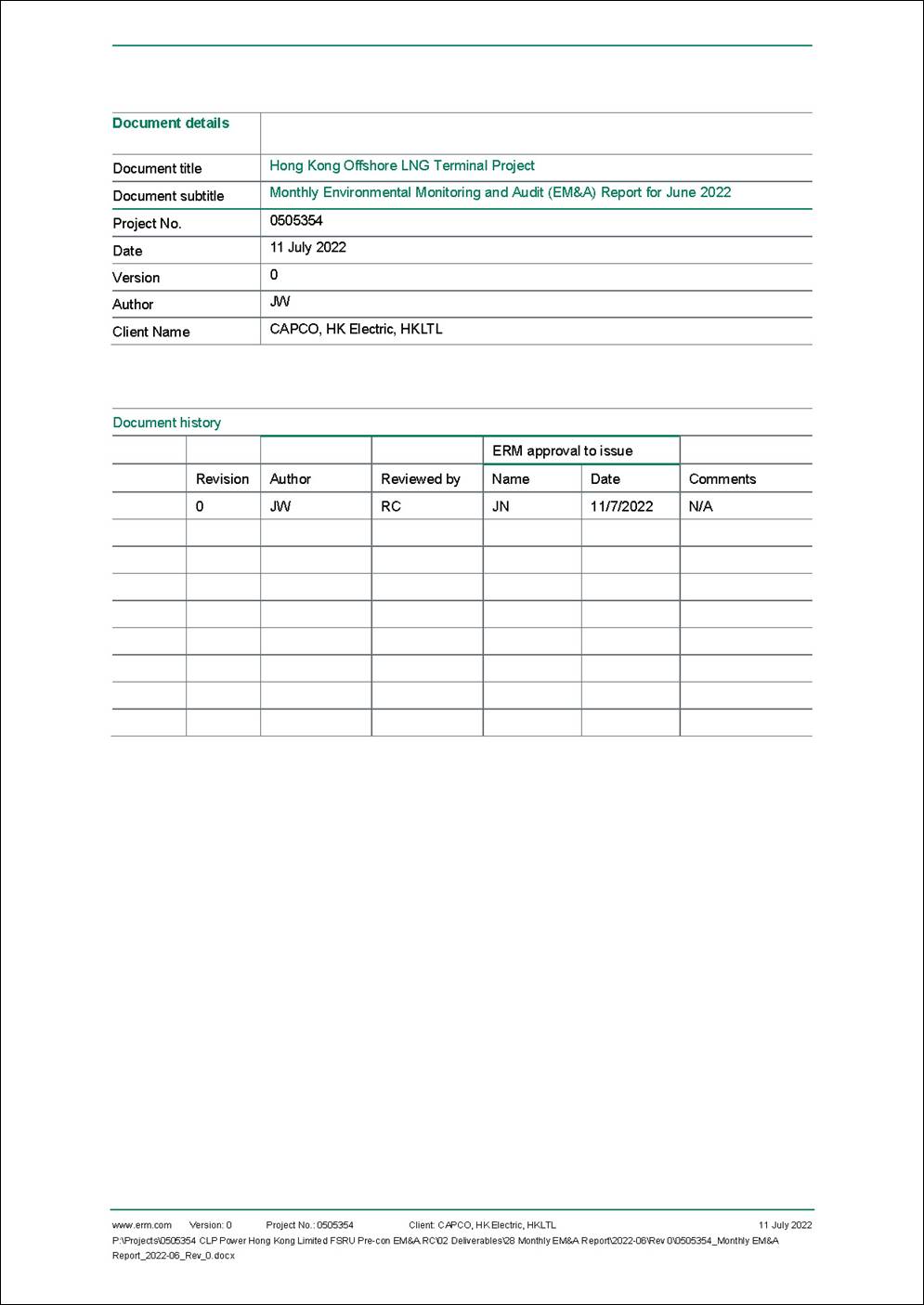 0505354 Monthly Em A Report 2022 06 Rev 0